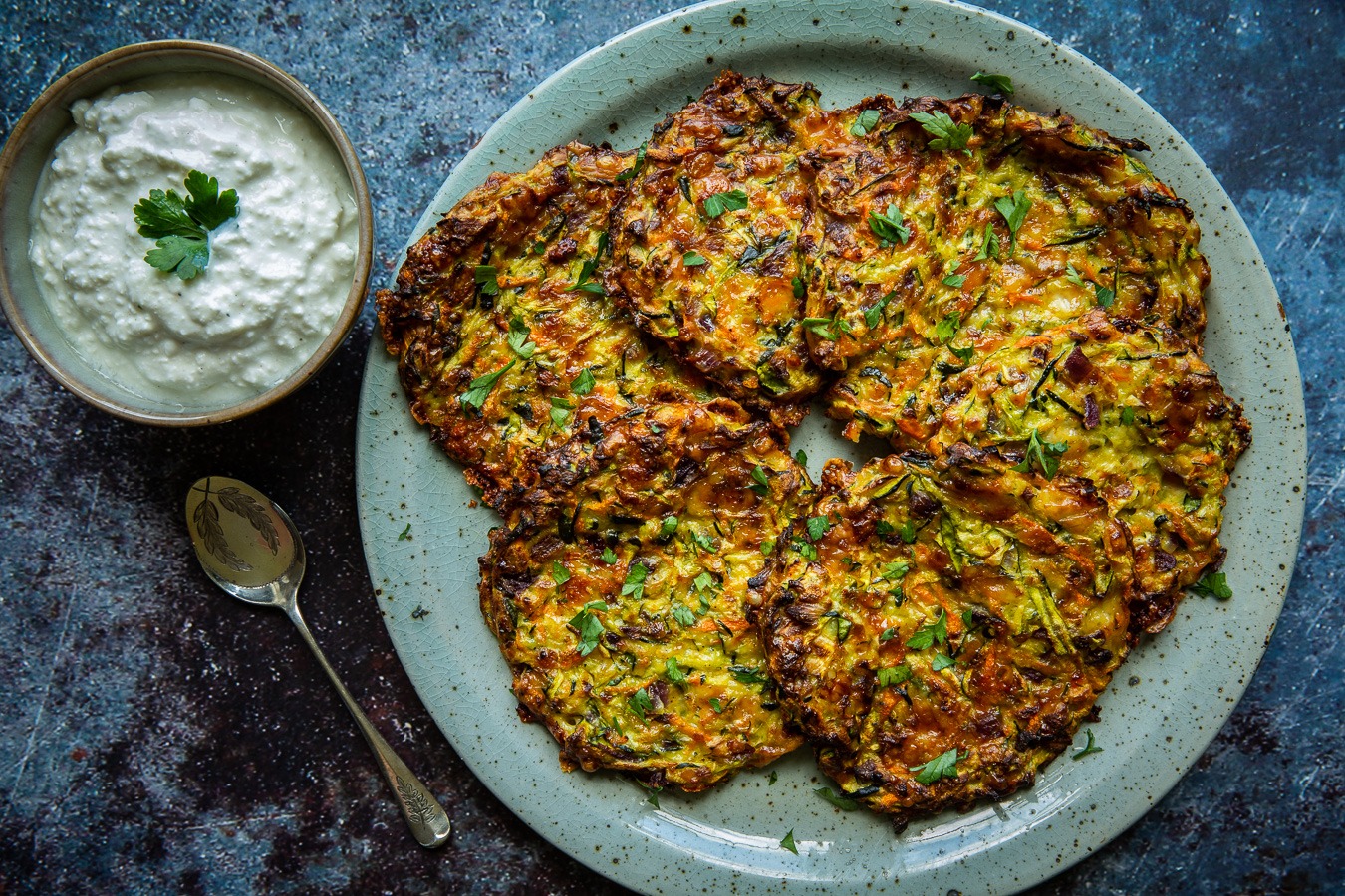 Baked Courgette Pancakes - Uncommonly Delicious