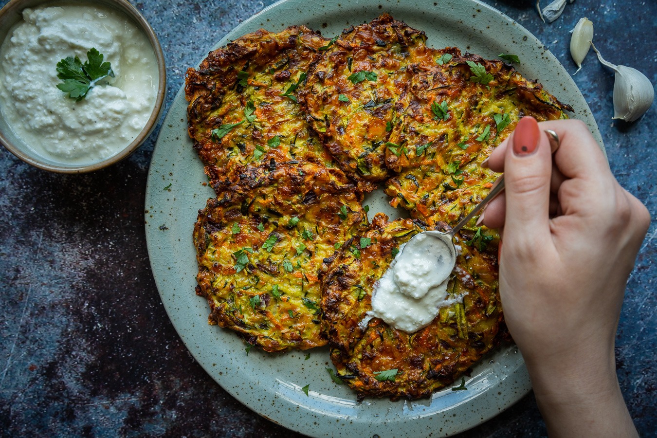 Baked Courgette Pancakes - Uncommonly Delicious